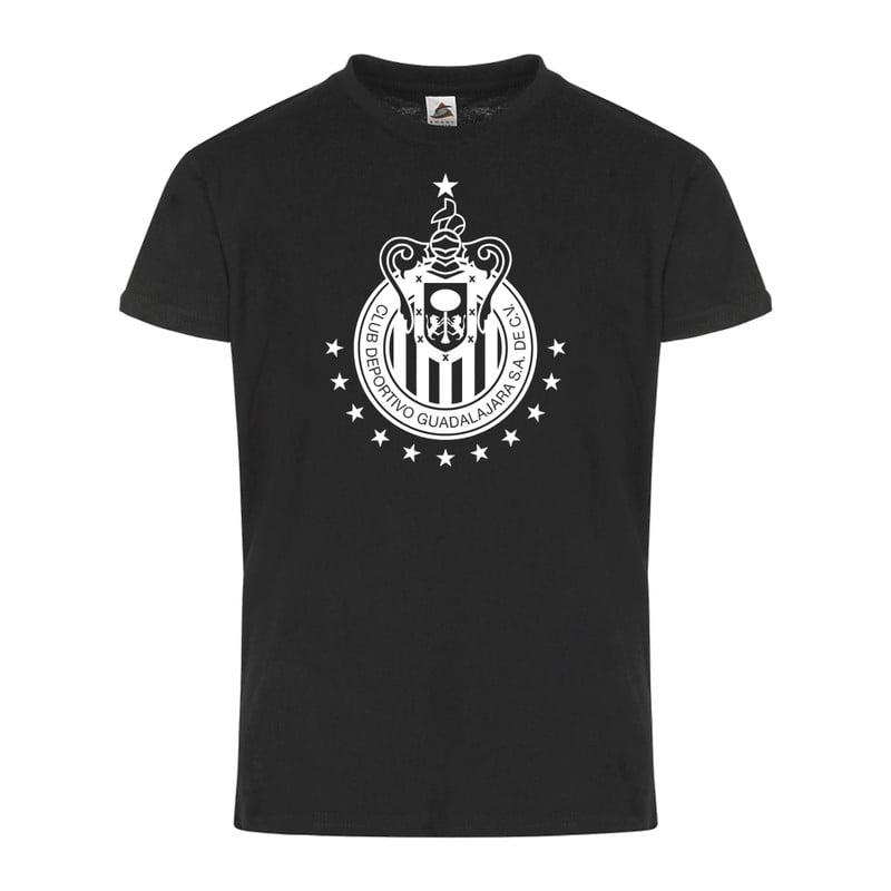Adult Unisex Chivas de Guadalajara Cotton Tee Shirt | Liga MX - Black ...