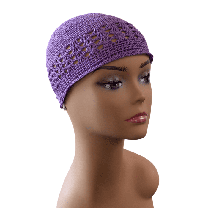 Adult Unisex Fish Net Purple Knit Skull Kufi Cap - 1 Pc. - Walmart.com