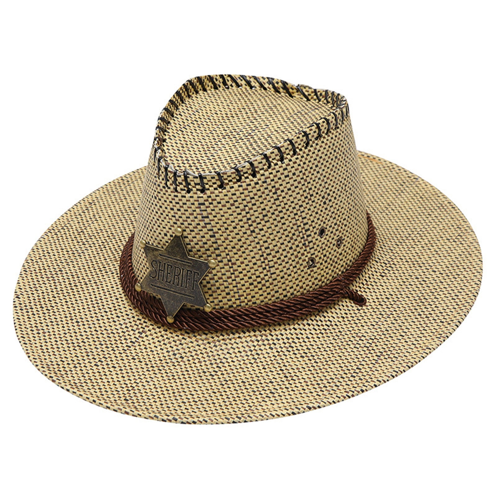 Adult Unisex Summer Fashion Sunscreen Straw Cap Beach Casual Cowboy Hat ...