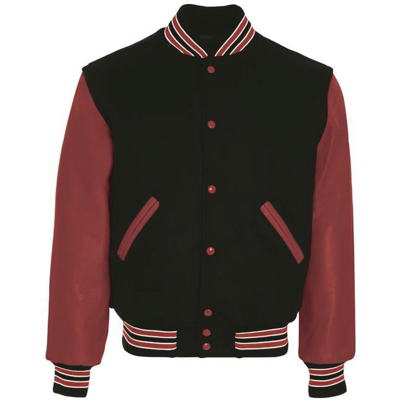 Adult Varsity Jacket, Black & Scarlet - 3XL - Walmart.com
