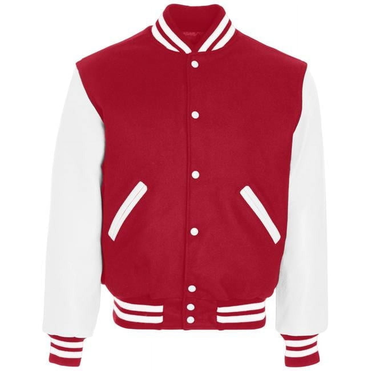 Adult Varsity Jacket, Scarlet & White - Large - Walmart.com