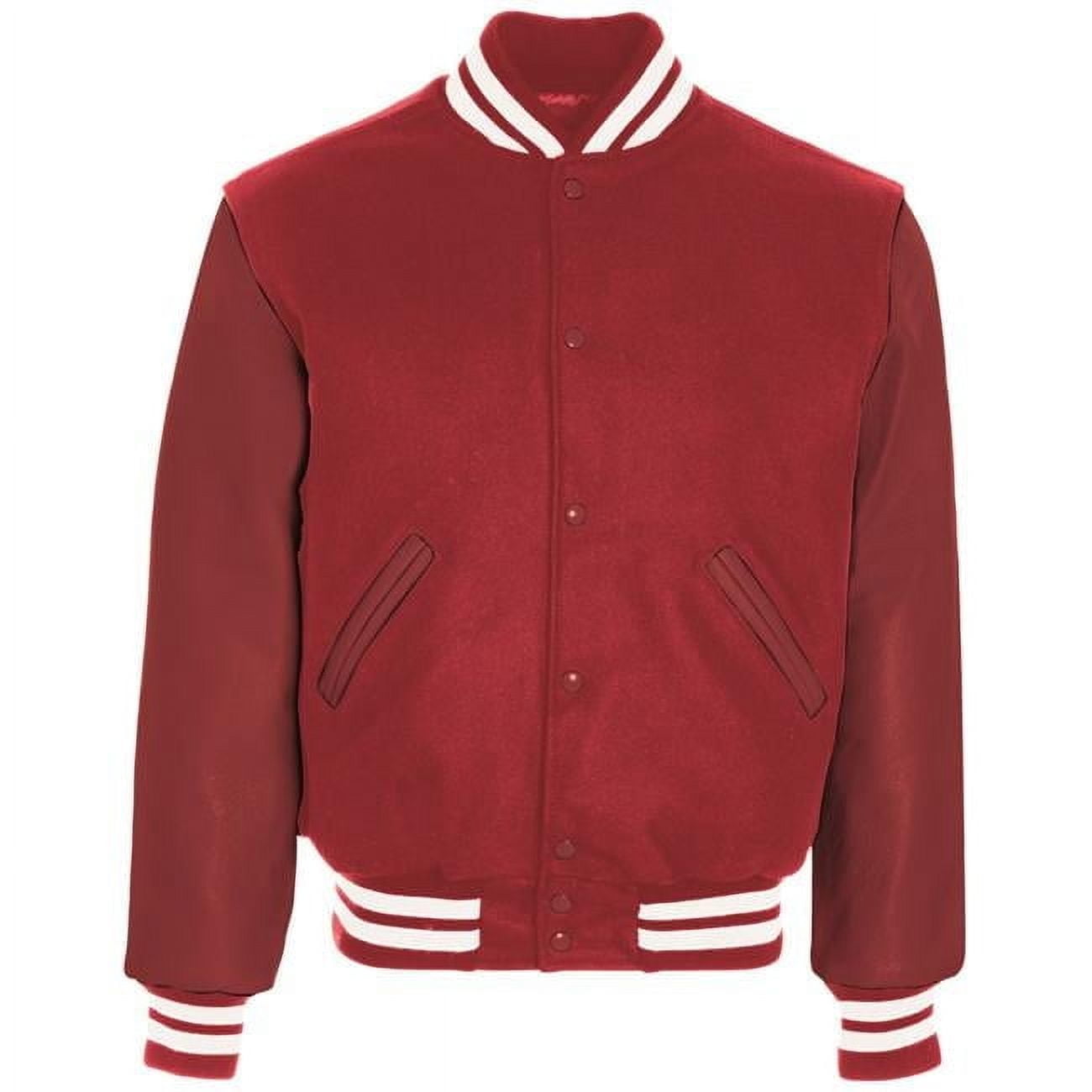 Adult Varsity Jacket, Scarlet & White - Large - Walmart.com