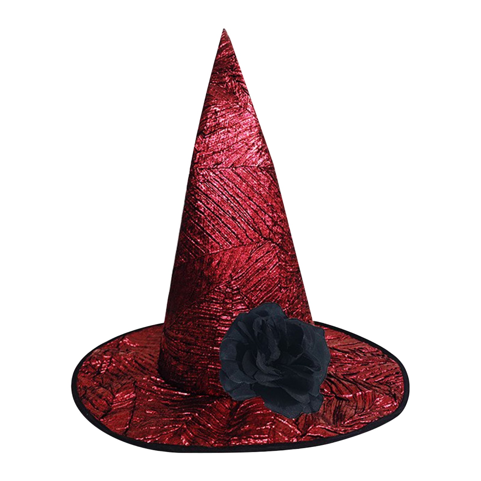 Adult Velvet Witch Hat – Ruched Wide Brim Masquerade Party Hat ...