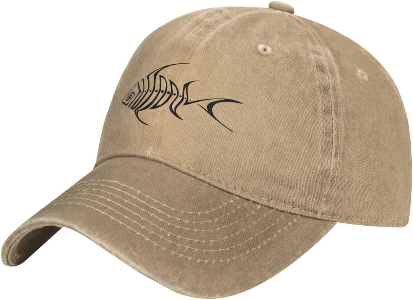 Adult Vintage Trucker Dad Hat,Fish Skeleton Trout Bass Walleye Fishing ...