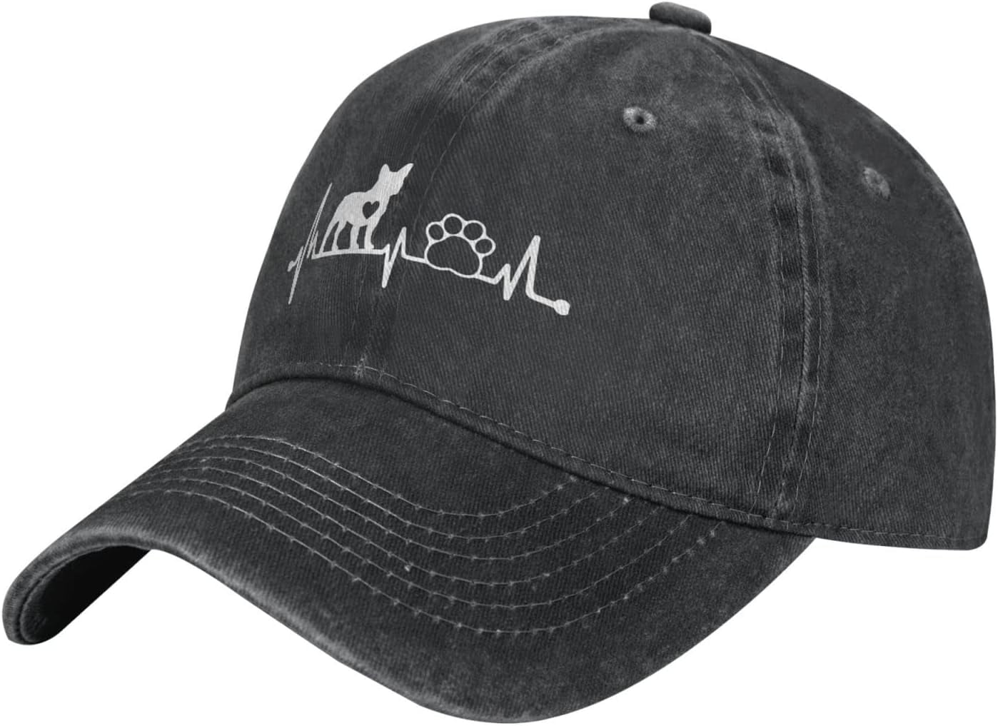 Adult Vintage Trucker Dad Hat French Bulldog Heartbeat Baseball Cap ...