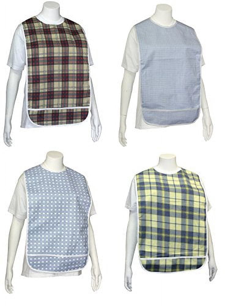 Adult Vinyl Waterproof Eating Bibs with Crumb Catcher - Washable ...