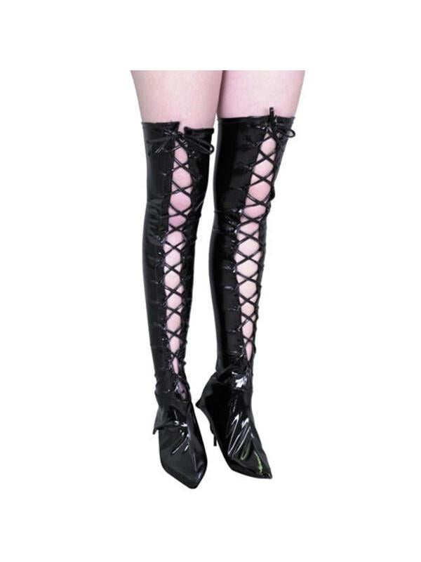 Adult Vinyl Lace-Up Thigh High Boot Covers - Walmart.com