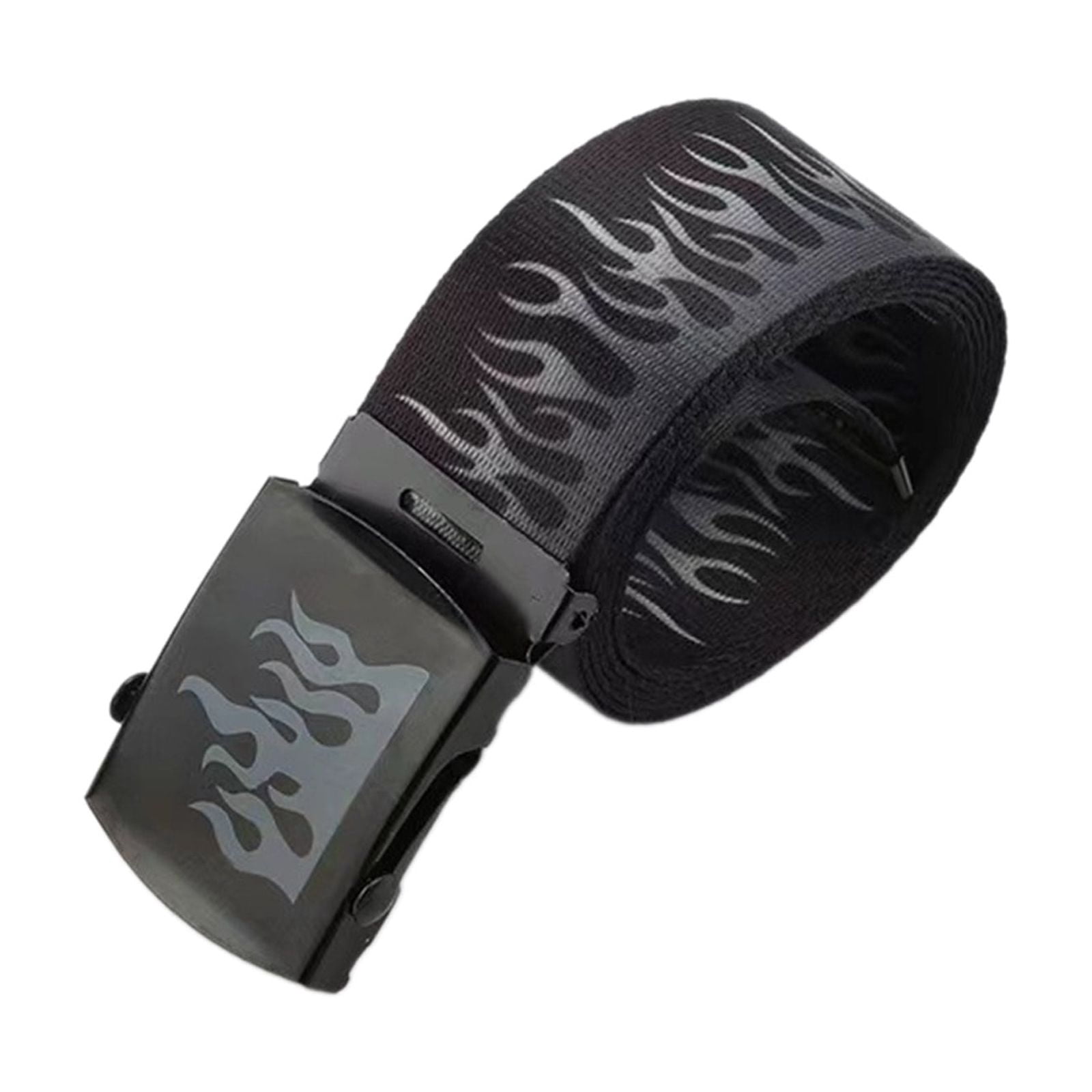 Adult Waist Belt with Creative Flame Pattern Practical Nylon Waist ...