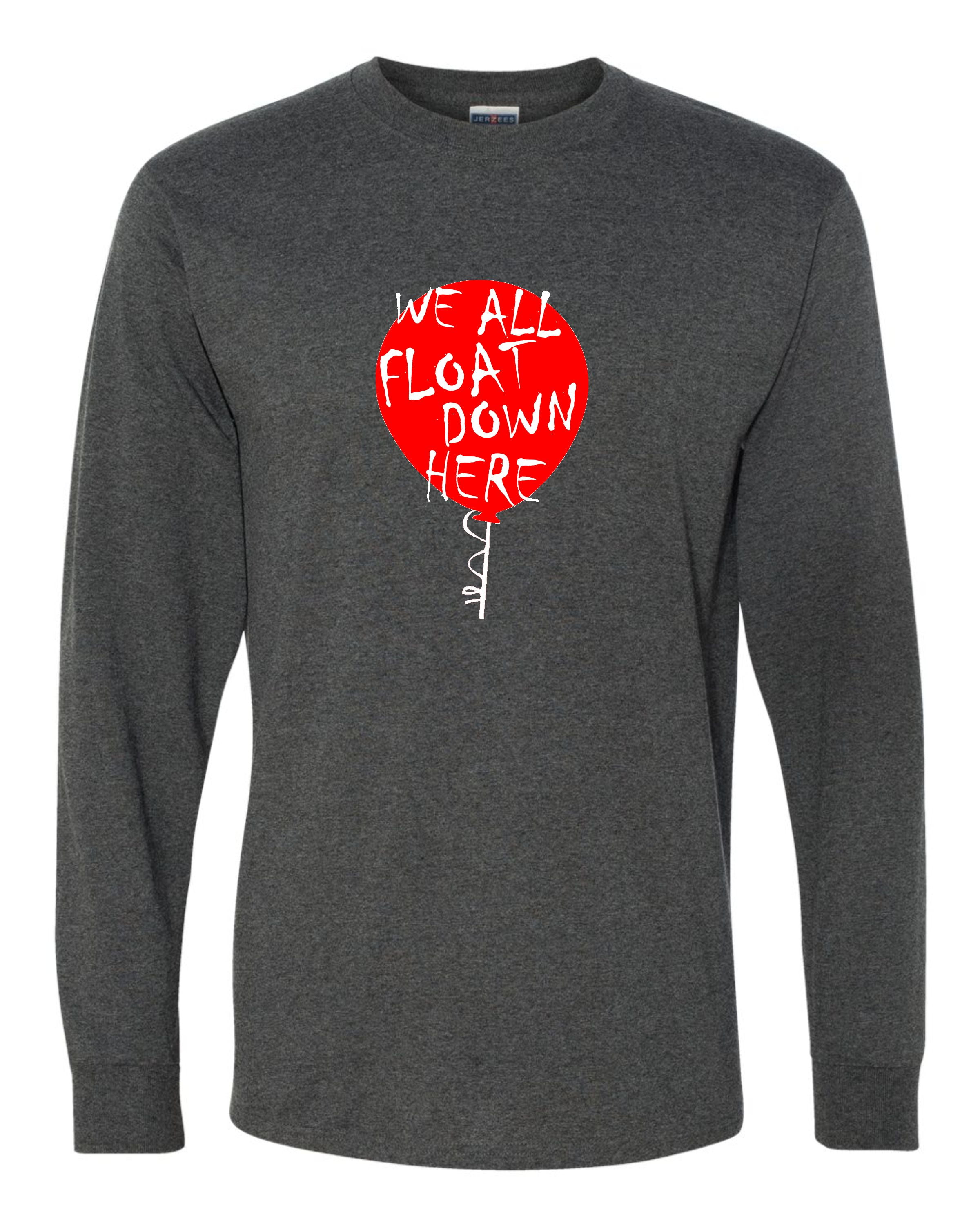 Adult We All Float Down Here Red Balloon Long Sleeve T-Shirt - Walmart.com