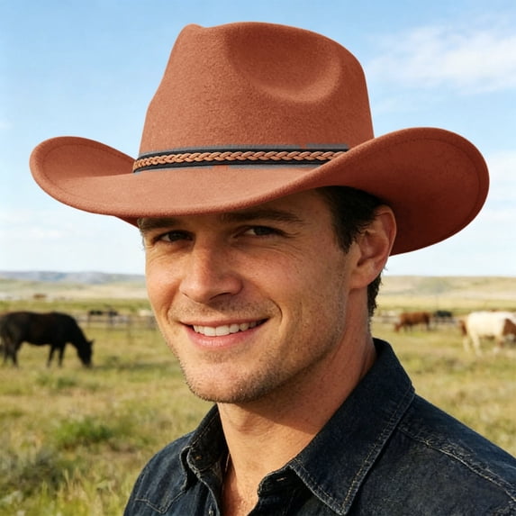 Adult Western Cowboy Hat Ethnic Style Fedora for Party Daily Wear ...
