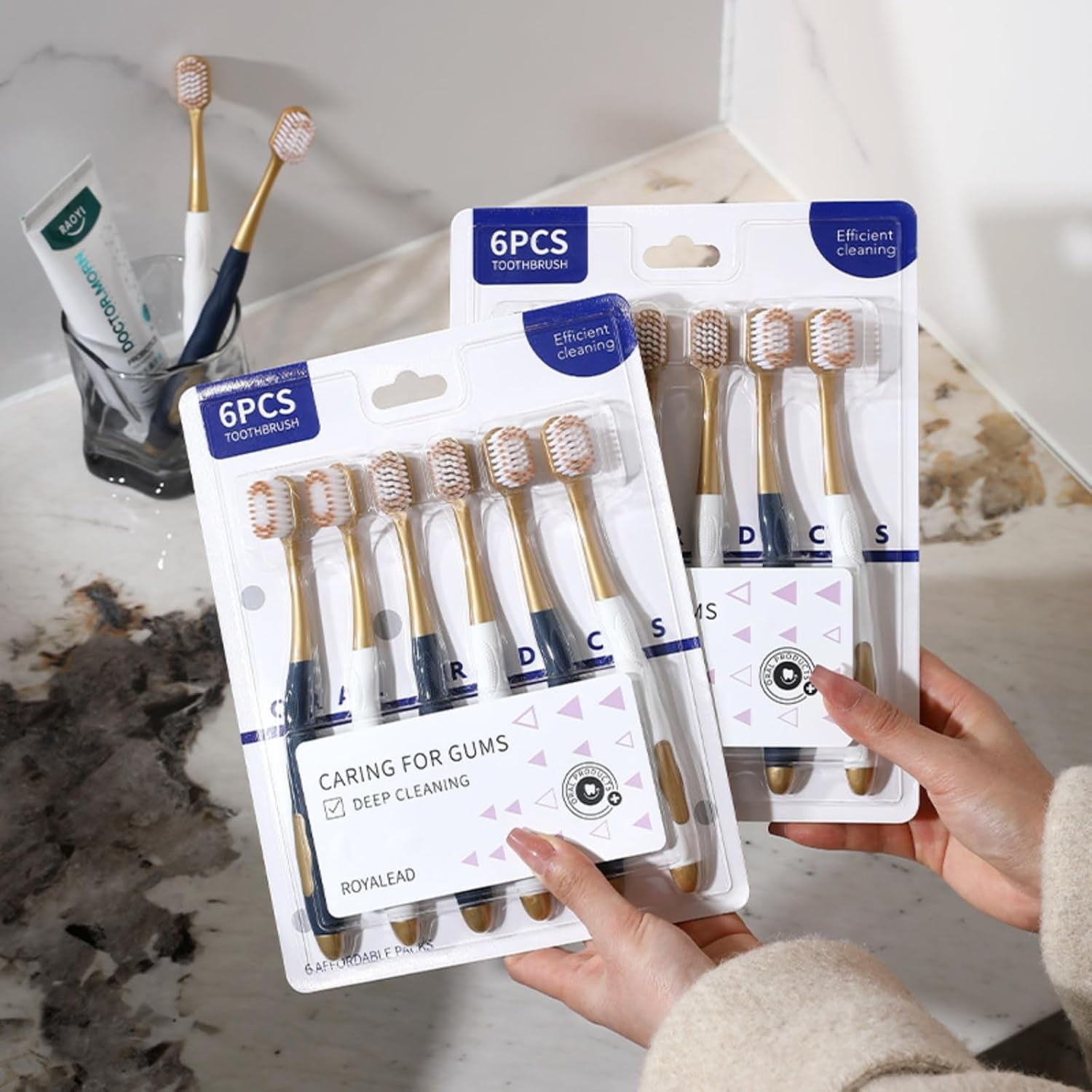 Adult Wide Head Soft Hair Toothbrush, Excellent Cleaning Effect for ...