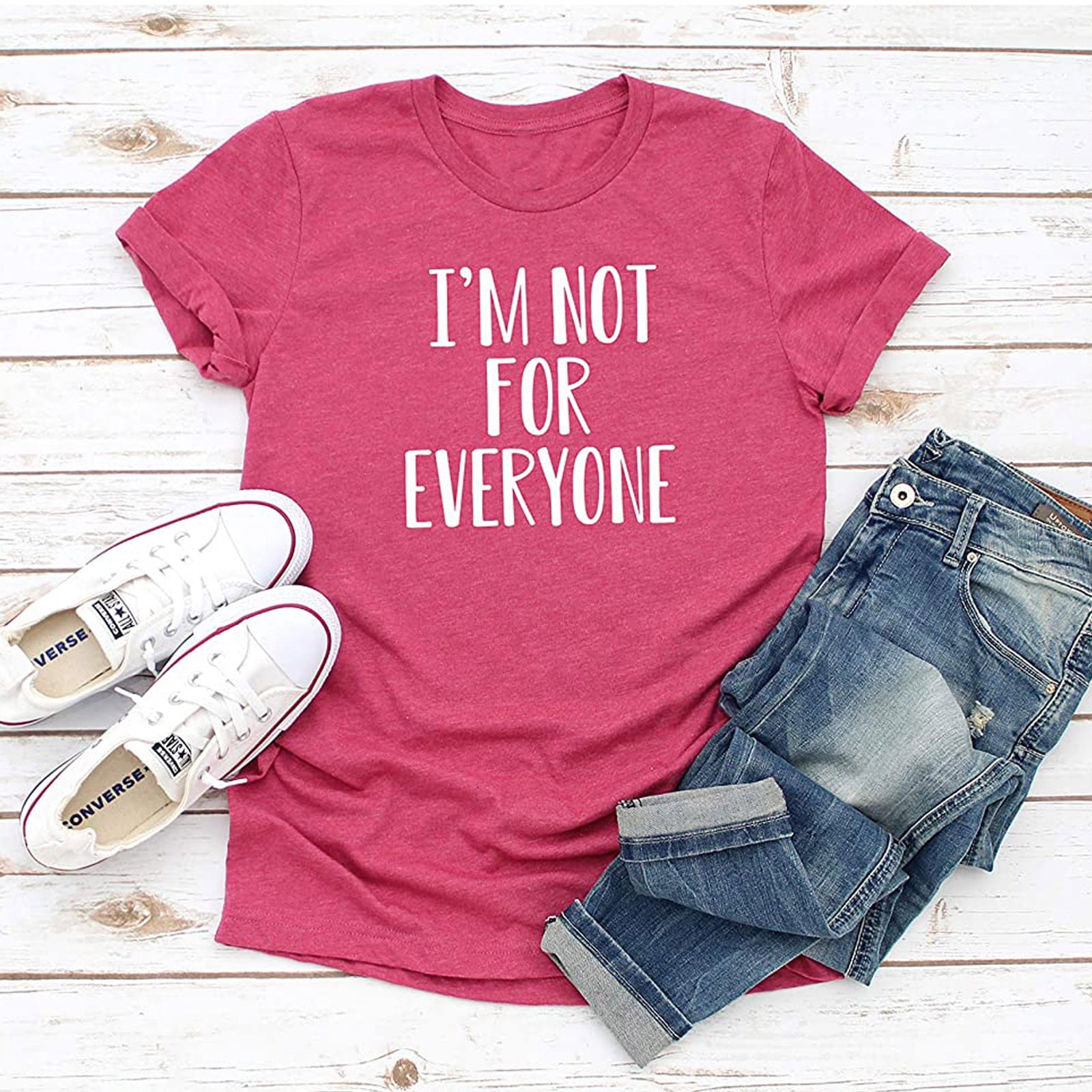 Adult Women Men O Neck Short Sleeve Letter Print Soft Amily Ts Top T