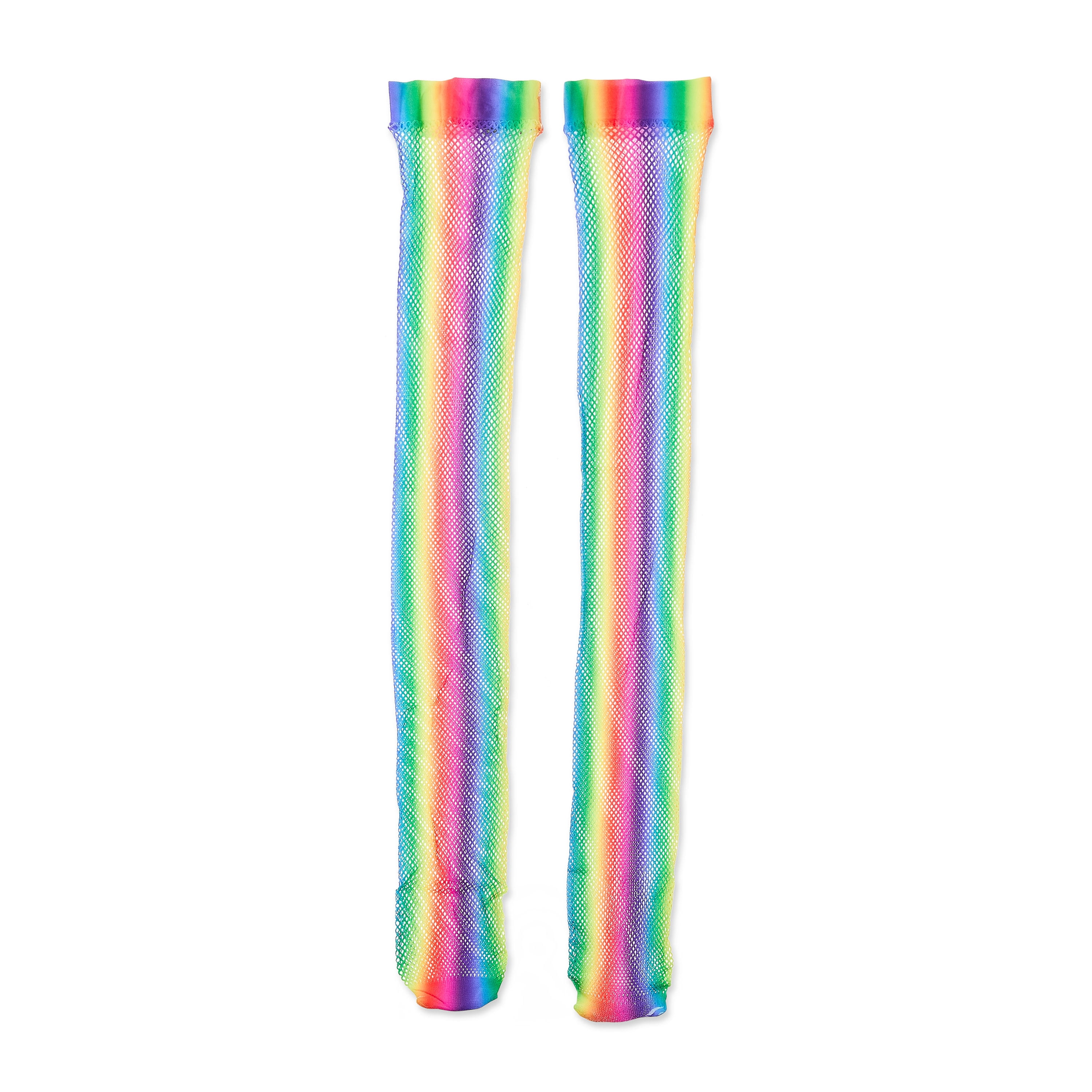 Way To Celebrate Multicolor Rainbow Thigh Highs for Adults One Size ...