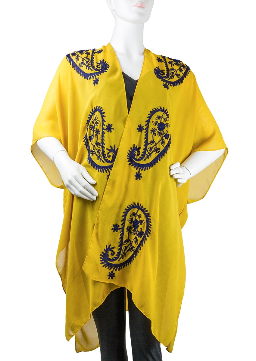 Adult Women's Embroidered Paisley Border Wrap - Walmart.com