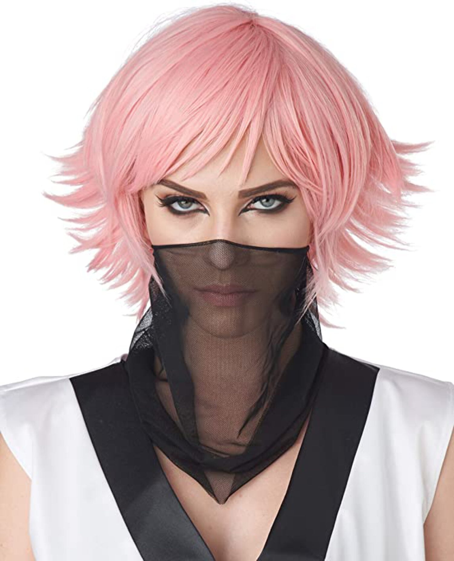 California Costumes Womens Halloween Feathered Cosplay Wig, Rose Pink ...