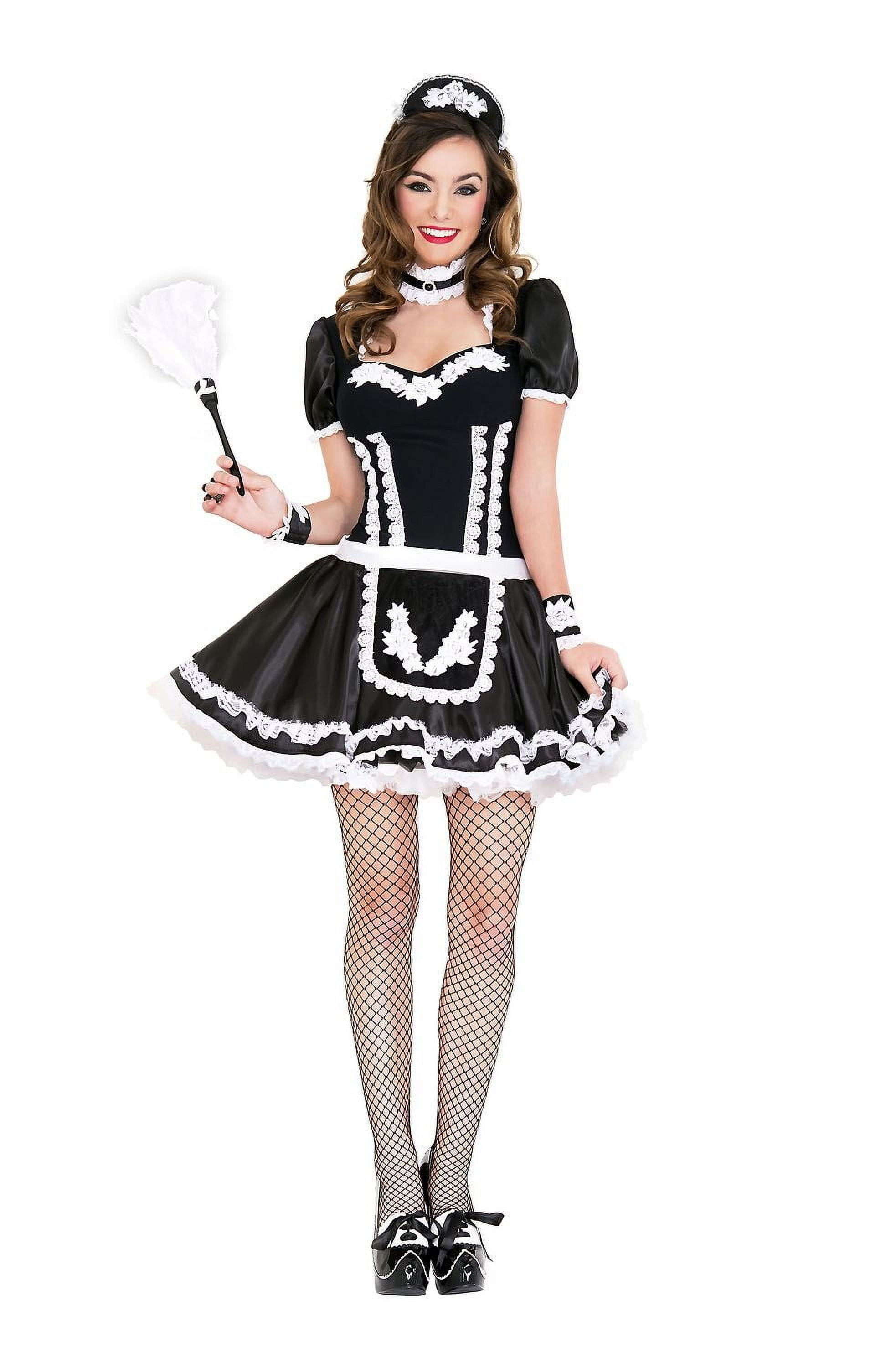 Adult Women's Flowery Lacy French Maid Costume - Walmart.com