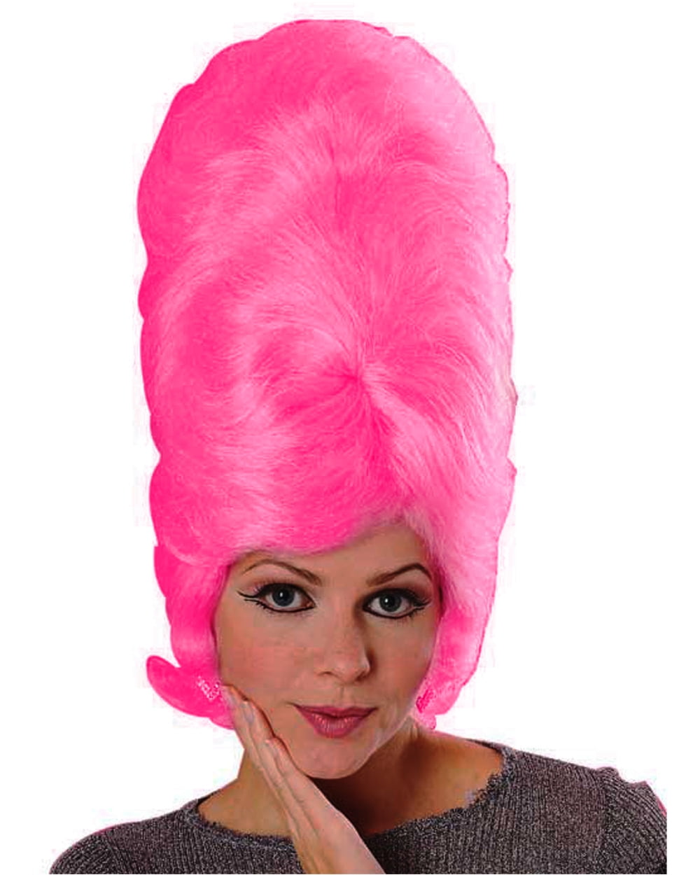Adult Womens Costume Funky Pink Beehive Wig - Walmart.com