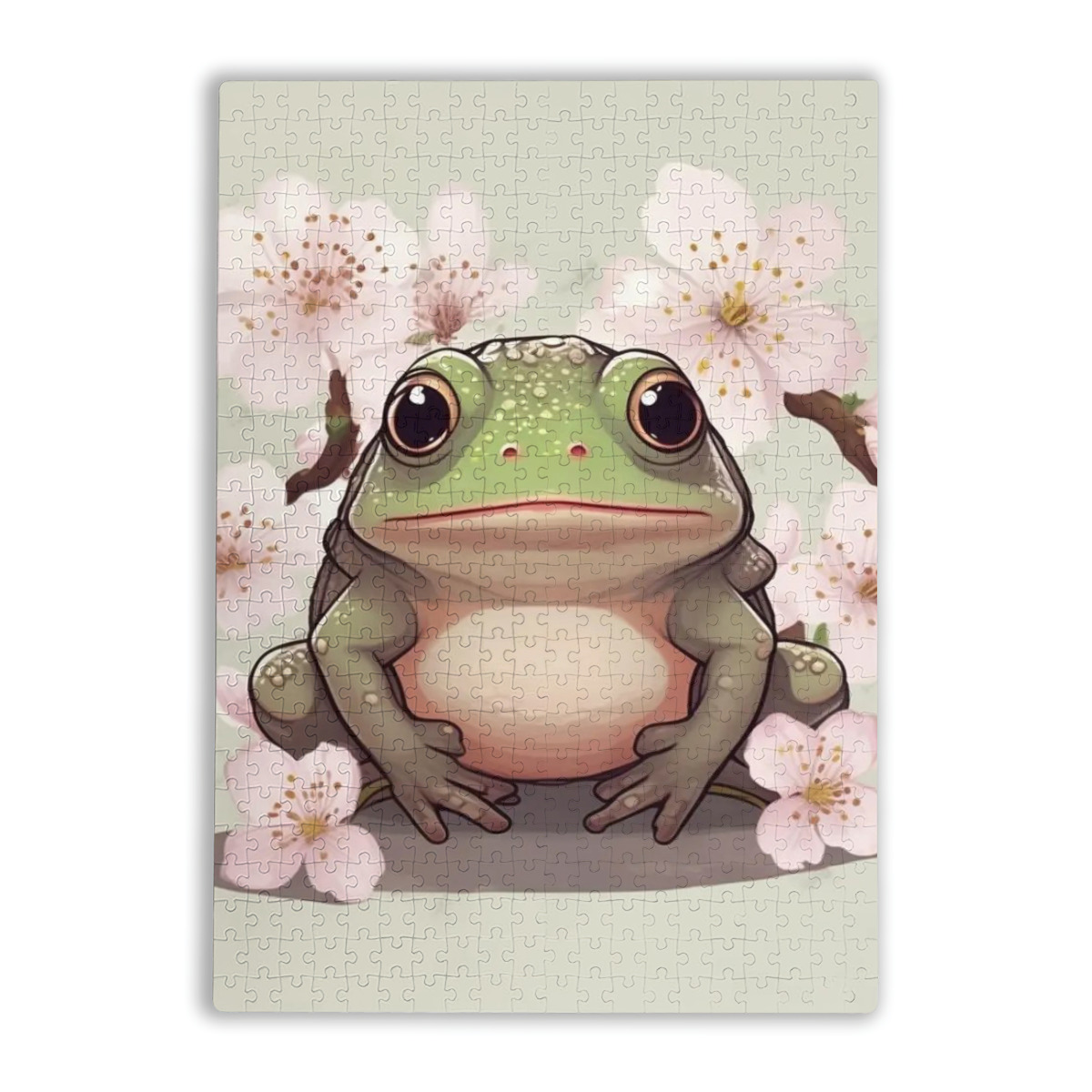 Adult Wooden Educational Puzzle 500 Pieces Cherry blossom Frog cute ...