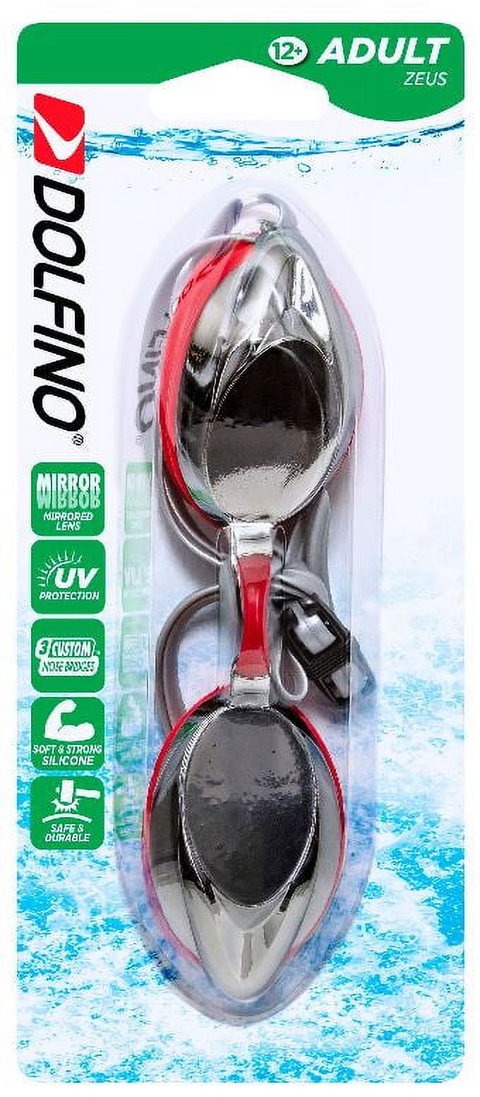 Adult Zeus Mirrored Swim Goggle - Red - Walmart.com