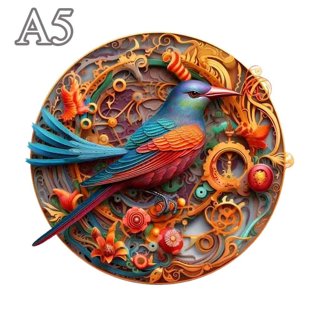 Adult and Children's Animal Wooden Puzzle Refined Bird Figure A3 A4 A5 ...