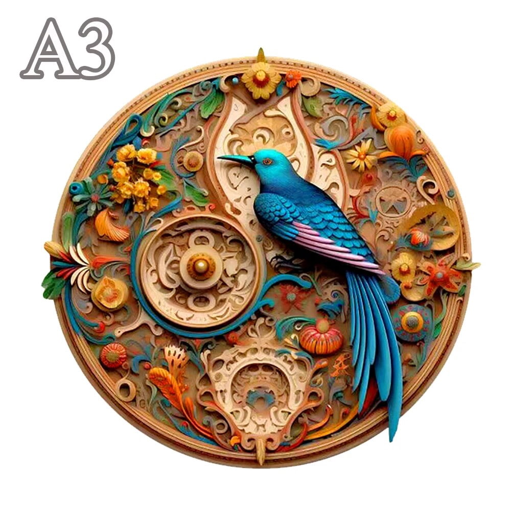 Adult and Children's Animal Wooden Puzzle Refined Bird Figure A3 A4 A5 ...