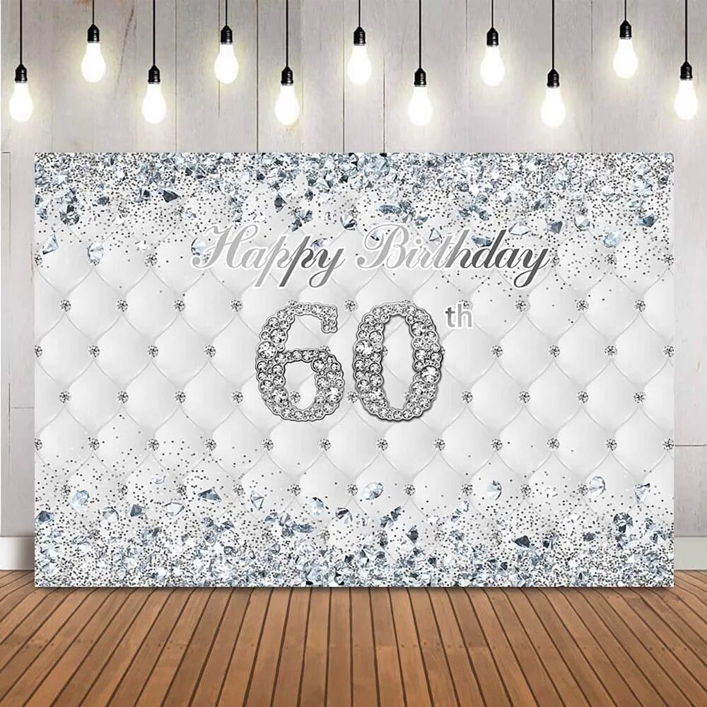 Adult birthday party backdrop sliver glitter shiny photo booth ...
