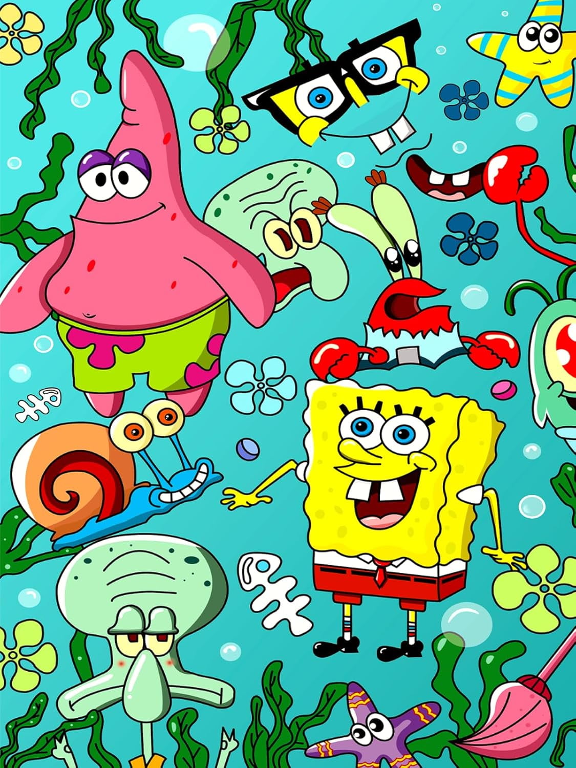 Adult diamond painting set - 5D diamond art set "Anime SpongeBob ...