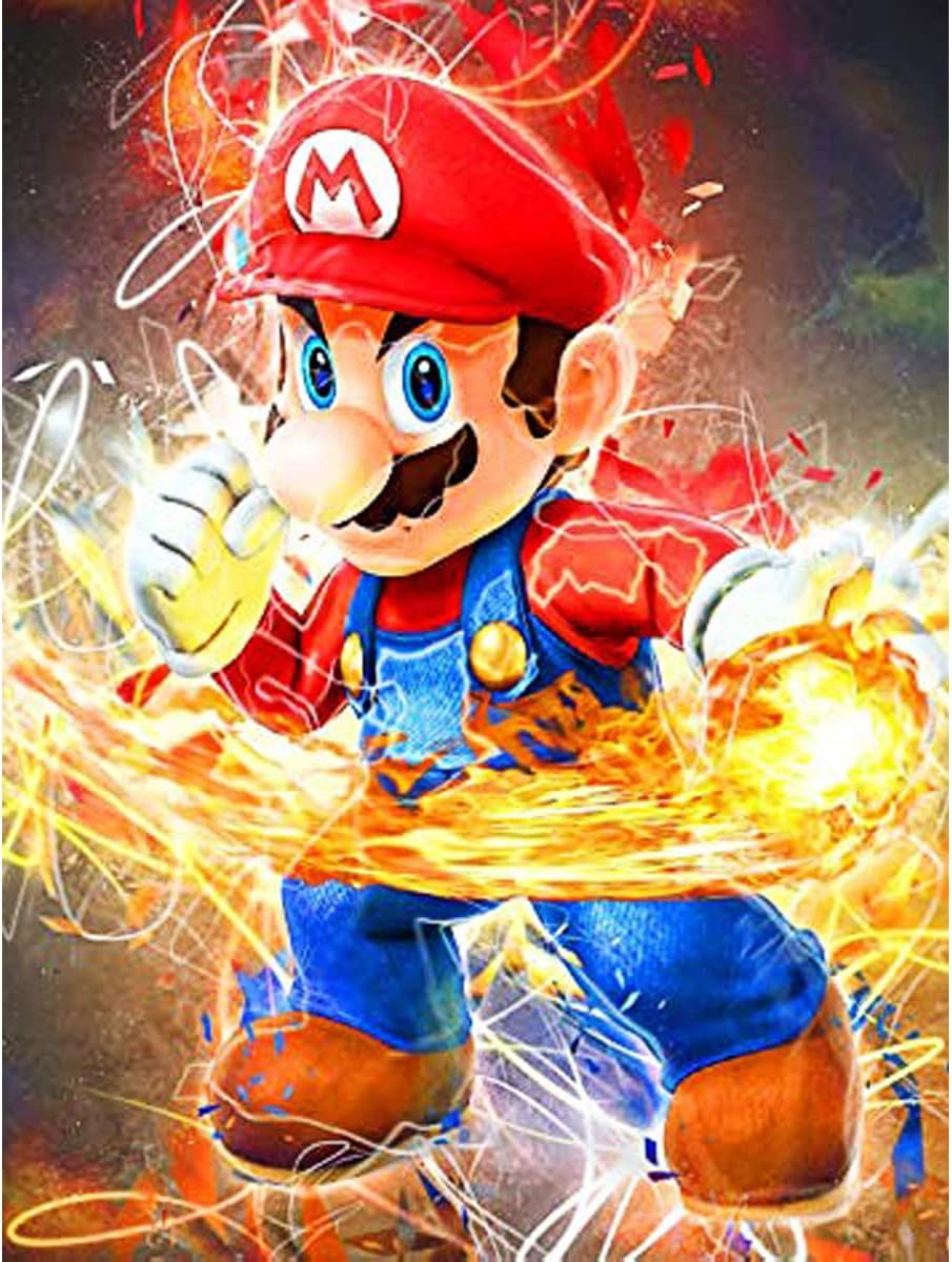 Adult diamond painting set - 5D diamond art set "Super Mario", suitable ...