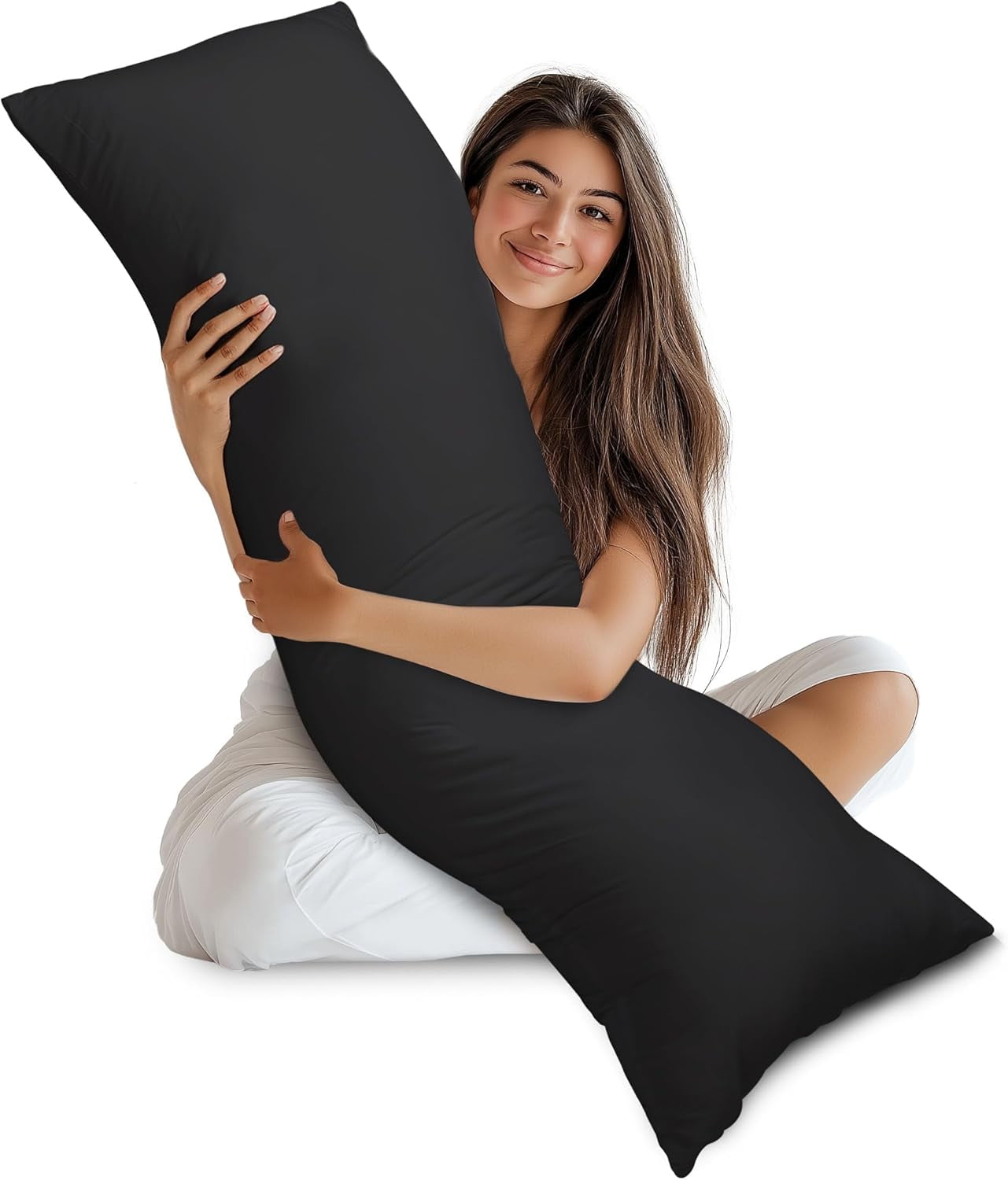 Adult full-body pillow (white, 20 x 54 inches), long pillow core ...