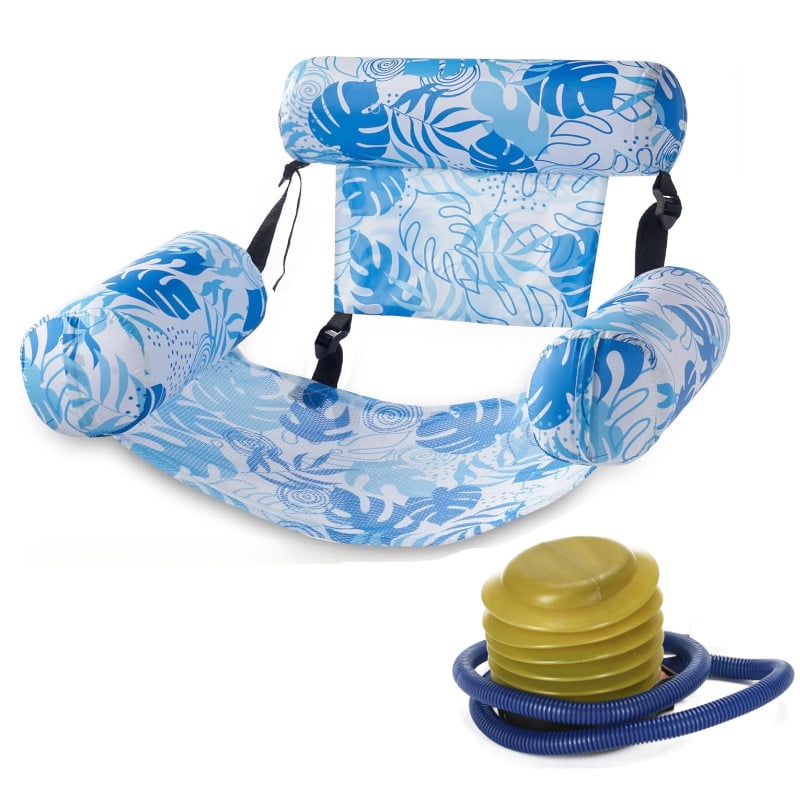 Adult inflatable pool float with air pump, floating lounge chair, adult ...