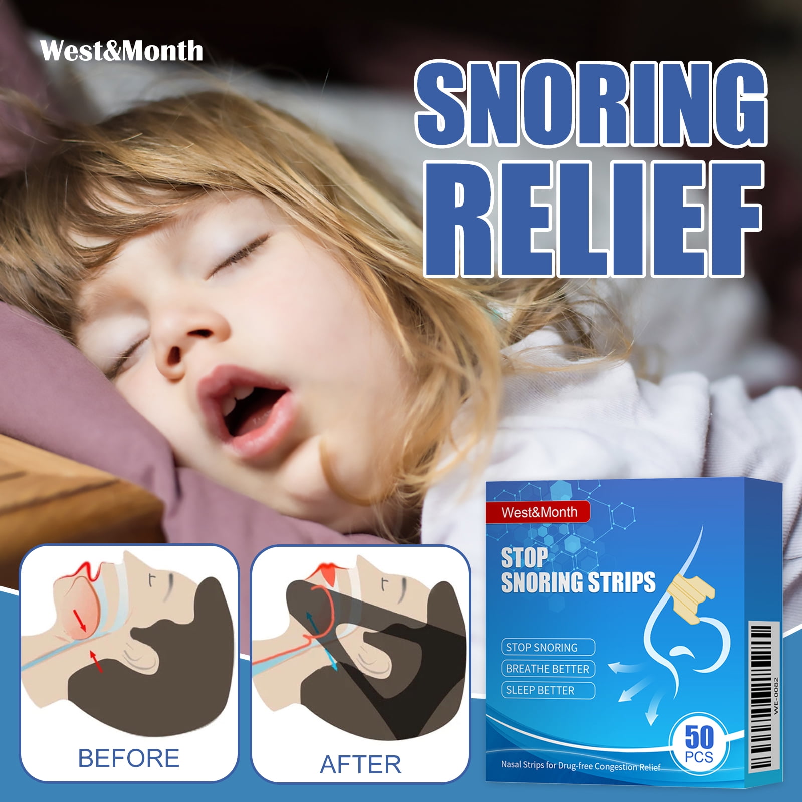 Adult nasal ventilation nasal patches for anti-snoring, unblocking the ...