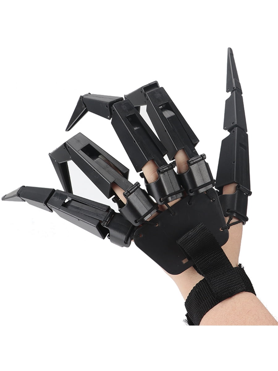 Adult's Black Articulating Left Hand Finger Glove Costume Accessory ...