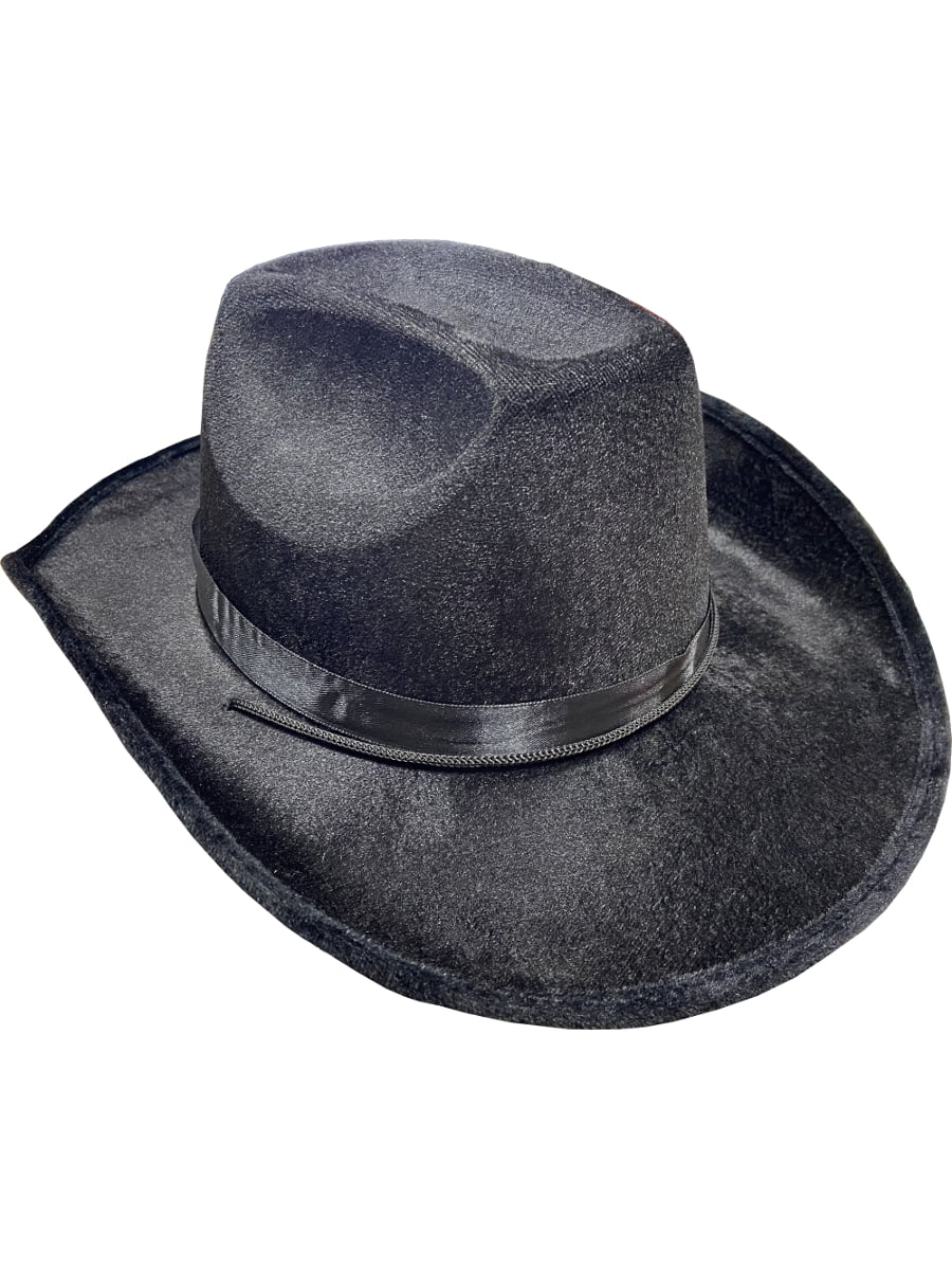 Adult's Black Velvet Texan Cowboy Hat Costume Accessory - Walmart.com