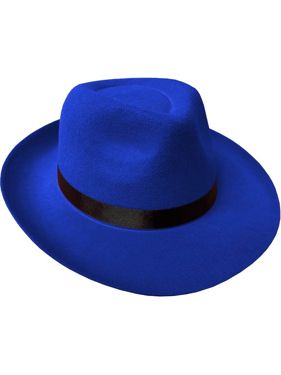 Adult's Blue 20s Gangster Fedora Hat Costume Accessory - Walmart.com