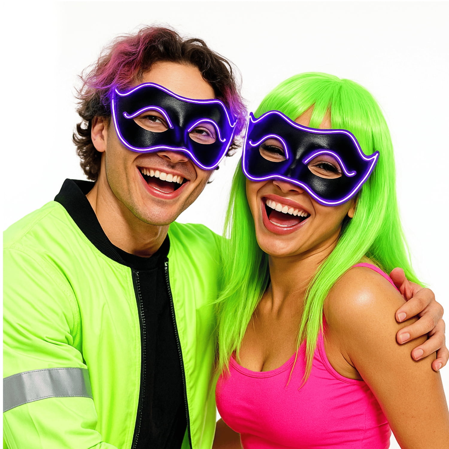 Adult's Purple Light Up E.L. Party Wire LED Masquerade Mask - Walmart.com