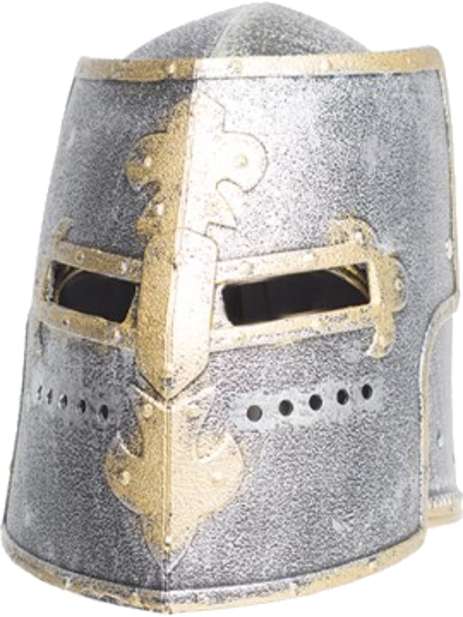 Adult's Silver Knight Crusader Box Helmet Costume Accessory - Walmart.com