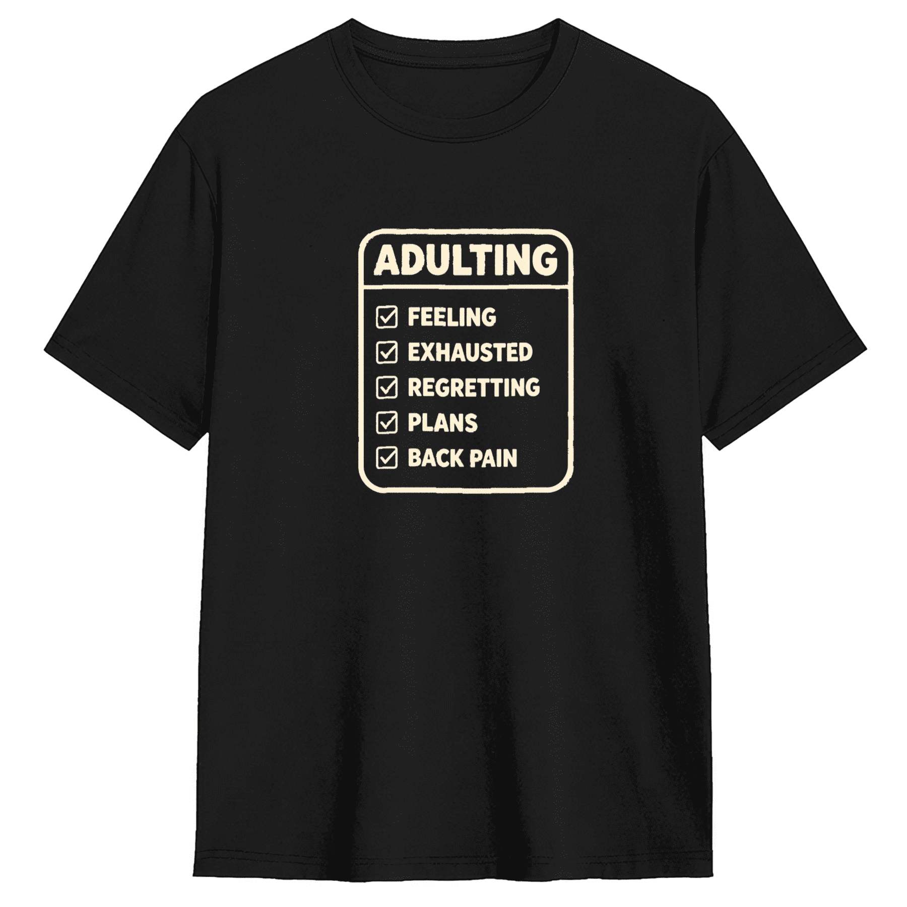 Adulting Checklist Retro Graphic Tee For Men And Women, Funny Cotton ...