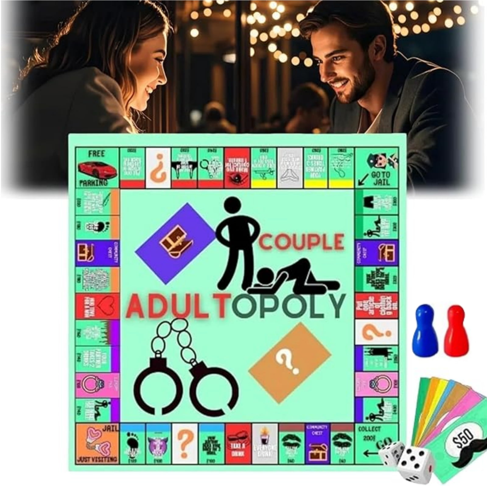 Adultopoly Board Game: A Fun Choice for Couples Games for Adults and ...