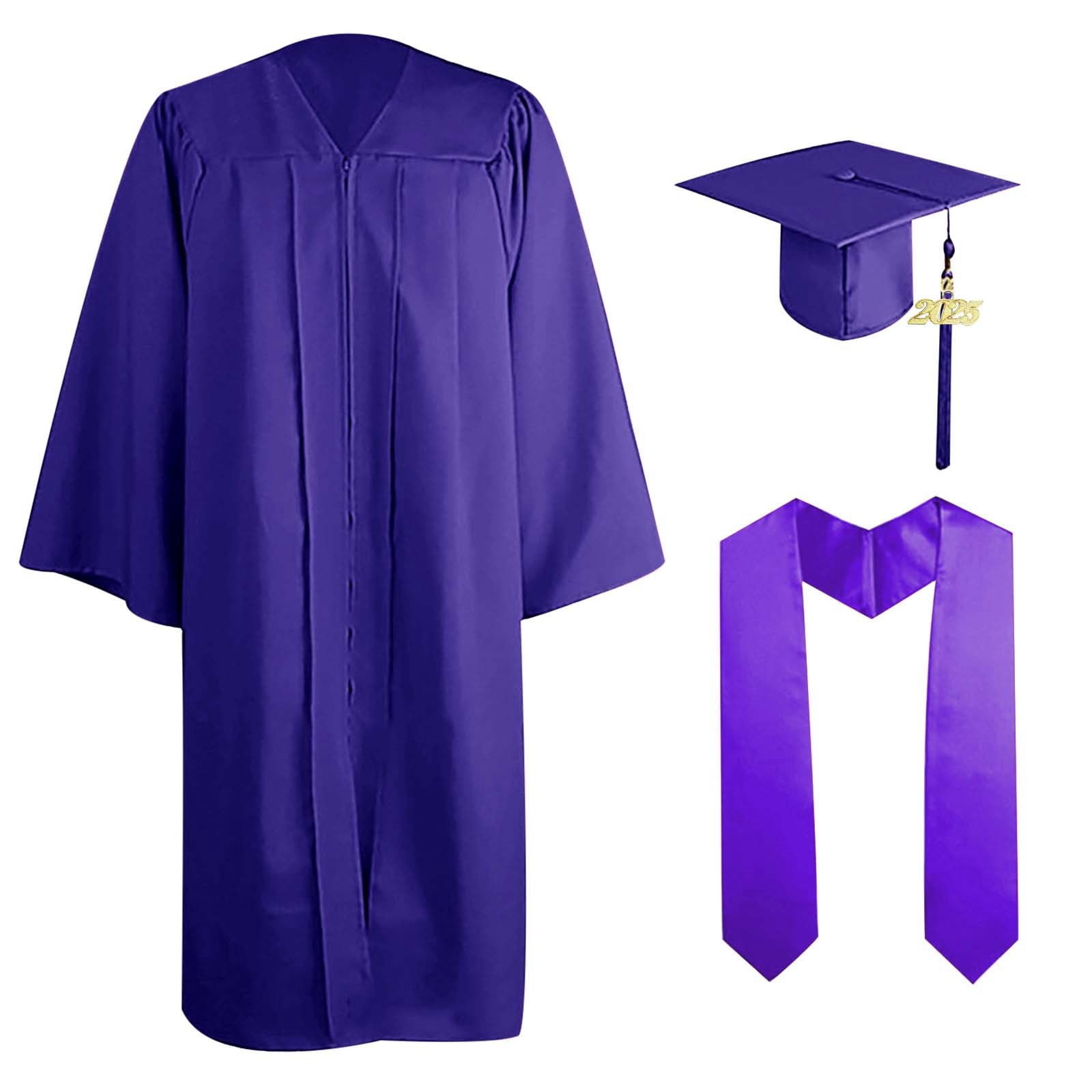 Adults 2025 Graduation Gown and Cap Set - Unisex Elasticated ...