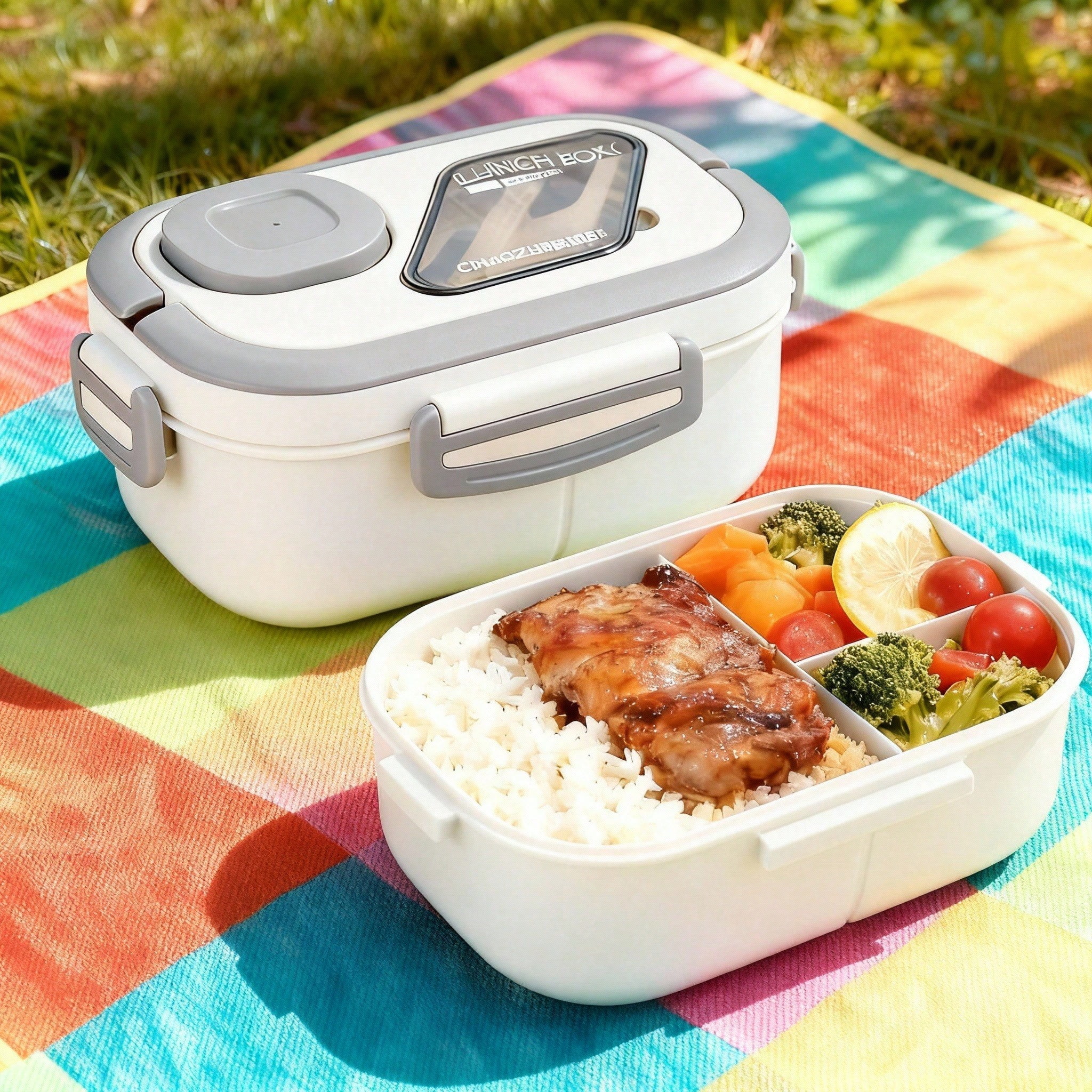 Adults Bento Lunch Box 43oz Large Salad Container With 3oz Sauce Cup ...