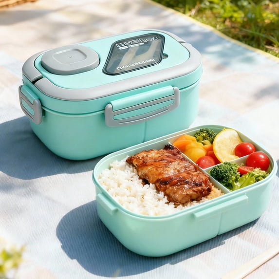 Adults Bento Lunch Box 43oz Large Salad Container With 3oz Sauce Cup ...