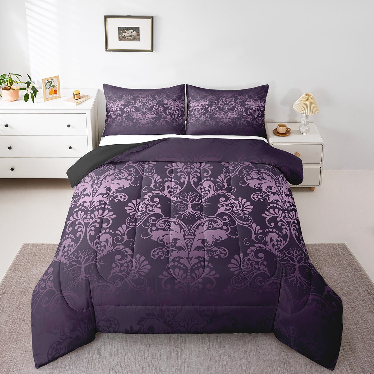 Adults Damask Gothic Bedding Set Antique Victorian Comforter Set Queen ...