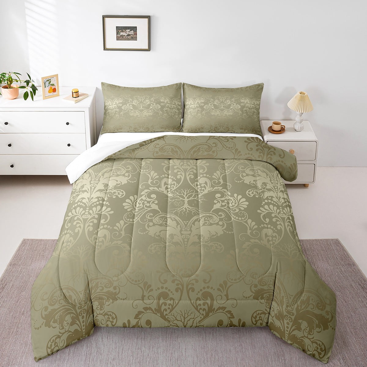 Adults Damask Gothic Bedding Set Antique Victorian Comforter Set Twin ...