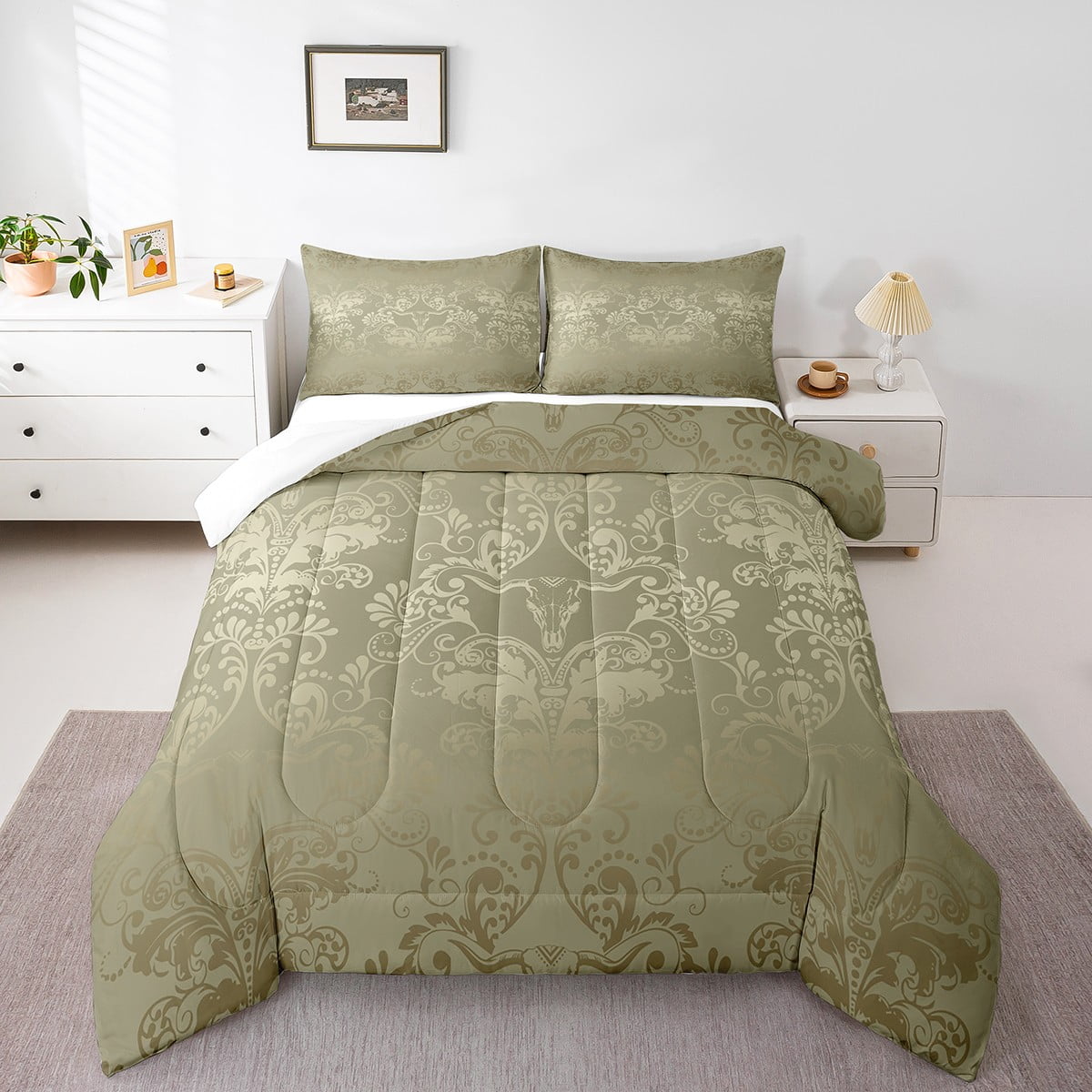 Adults Damask Gothic Bedding Set Antique Victorian Comforter Set Twin ...