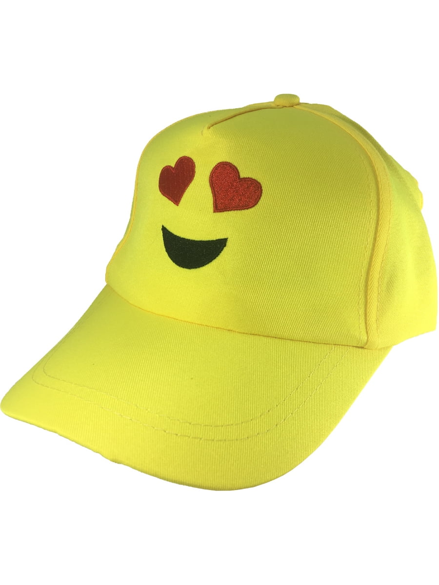 Adults Eye Hearts Emoticon Emoji Baseball Hat Costume Accessory ...