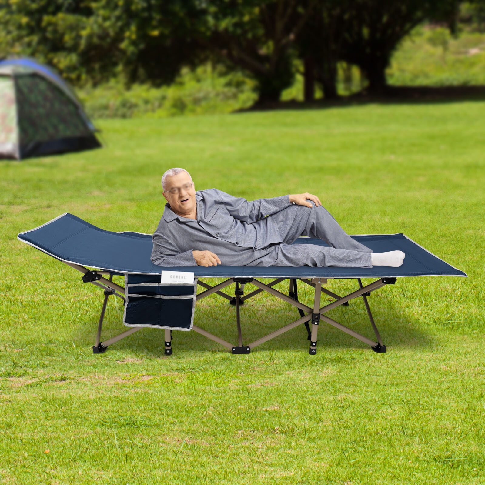 Adults Folding Camping Cot Sun Lounger Portable Sleeping Cots With ...