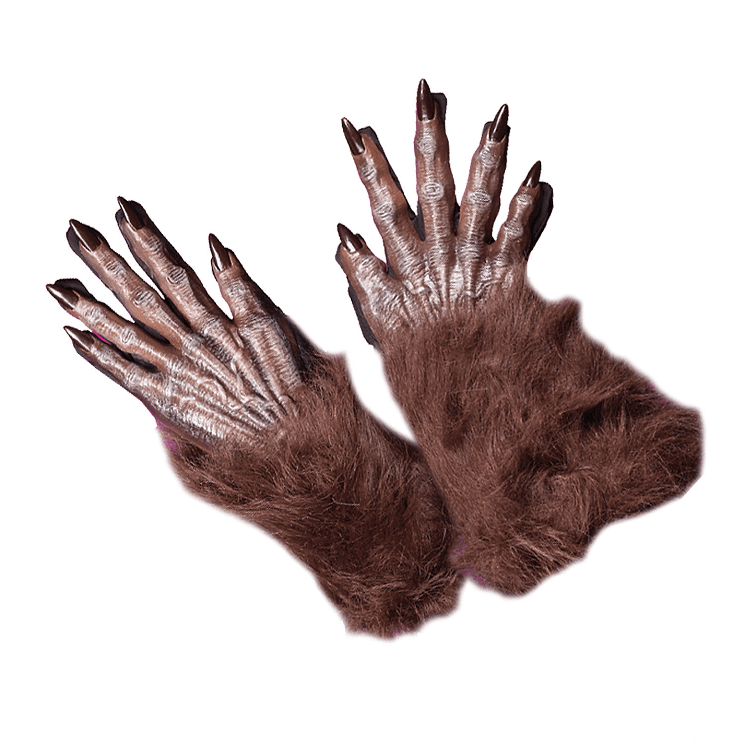 Adults Fuzzy Realistic Faux Black Fur Werewolf Wolfman Gloves Costume ...