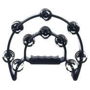 Tambourine Double Row Metal Jingles Bell Hand Held Percussion Half Moon ...