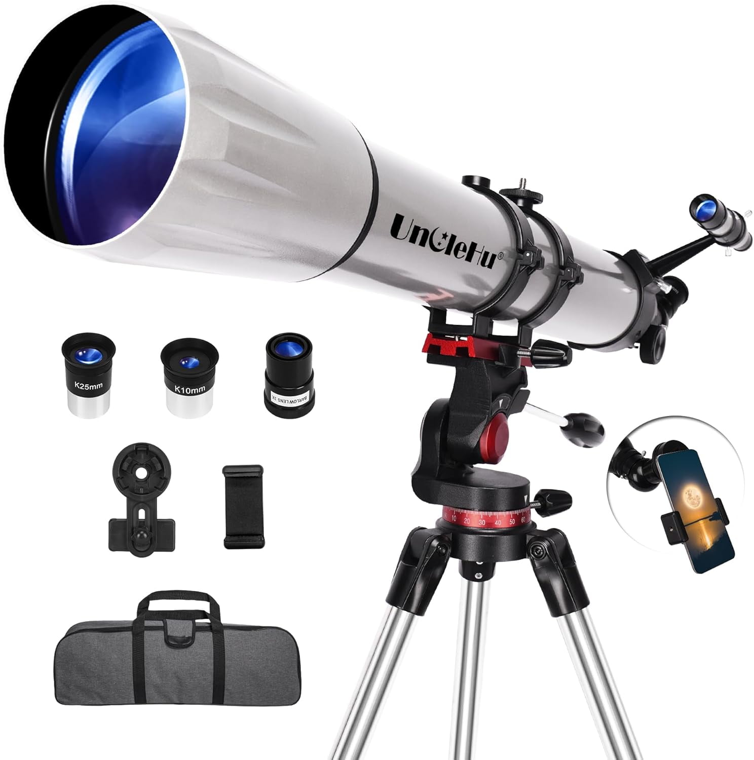 for Adults High Powered, 90mm Aperture 900mm Professional Astronomical ...