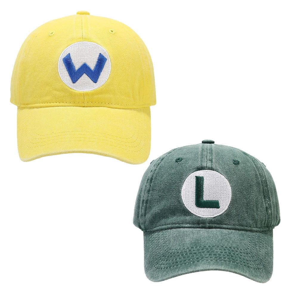 Adults Kid Super Bros Baseball Cap 2PC Costume Vintage Wash Style Hat ...